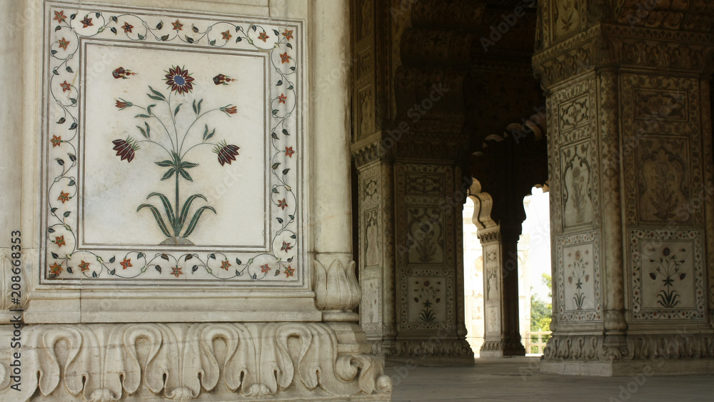 Diwan-i-khas, Salón de la Audiencia en el Fuerte Amber en Amber, India ...