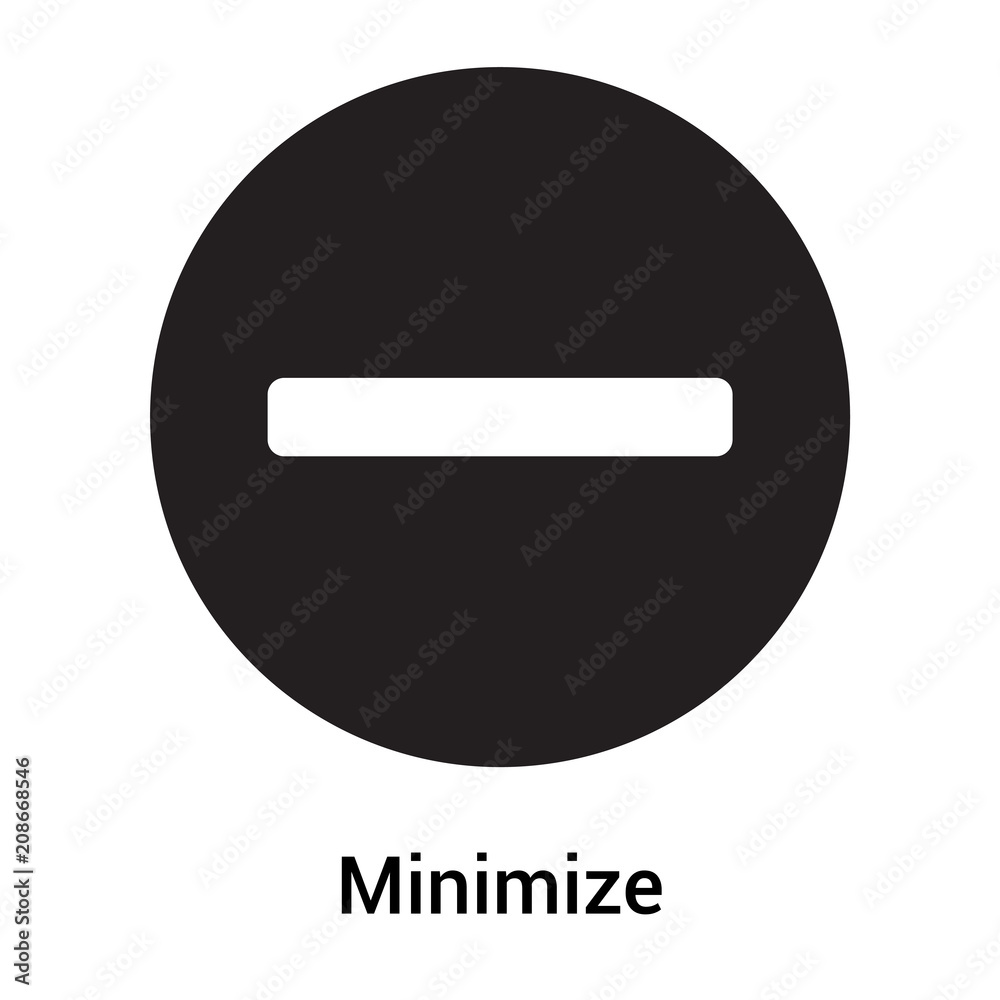 Minimize icon vector sign and symbol isolated on white background, Minimize logo concept Stock ...