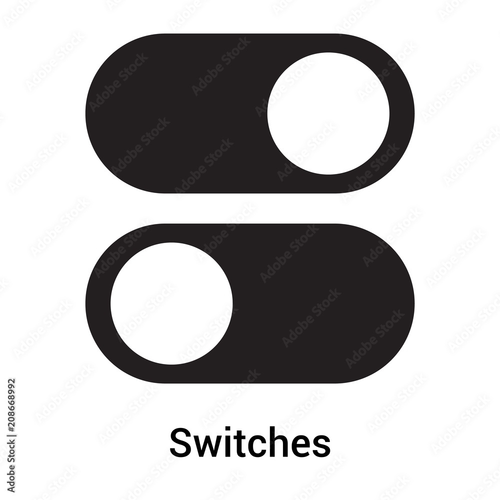 Switches icon vector sign and symbol isolated on white background ...