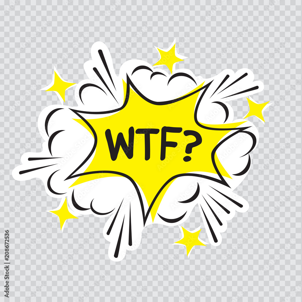 Cartoon message illustration on transparent background. Comic sound ...