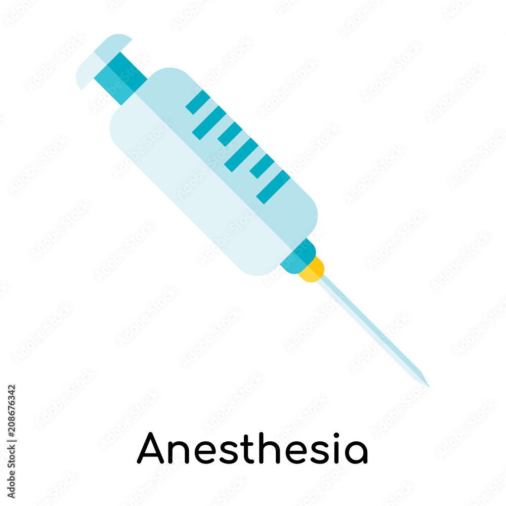 Anesthesia icon vector sign and symbol isolated on white background ...