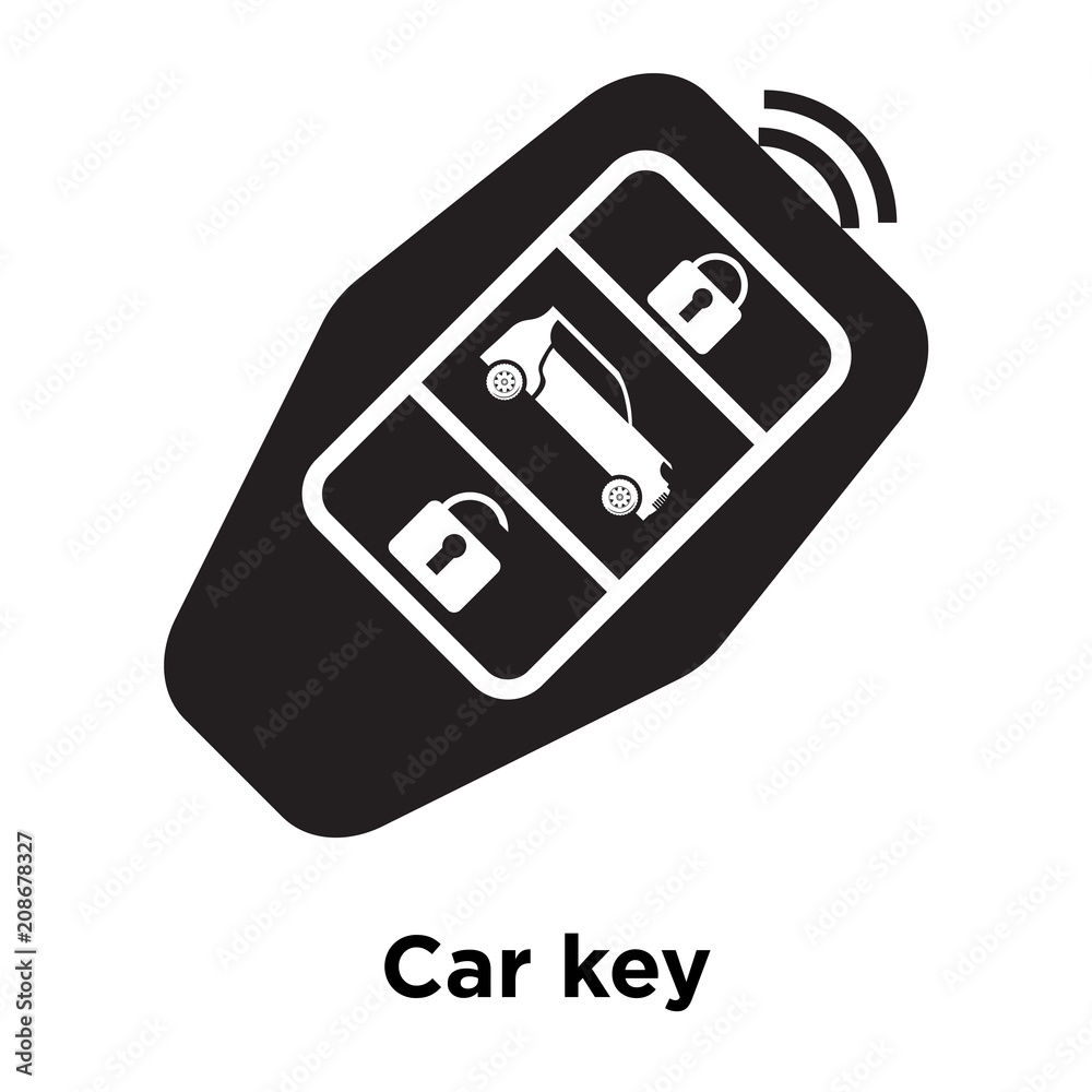 Car key icon vector sign and symbol isolated on white background, Car ...