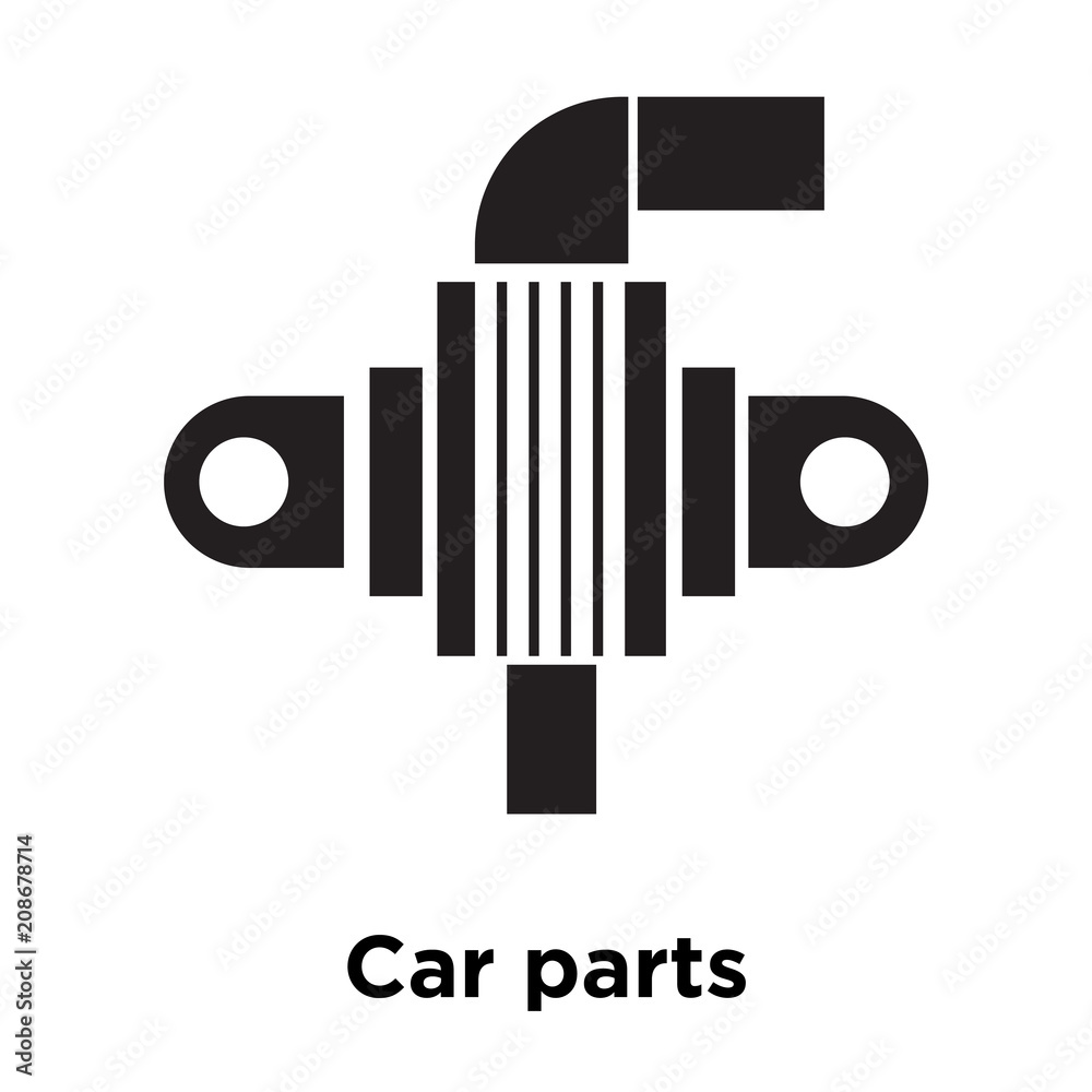 Car parts icon vector sign and symbol isolated on white background, Car ...