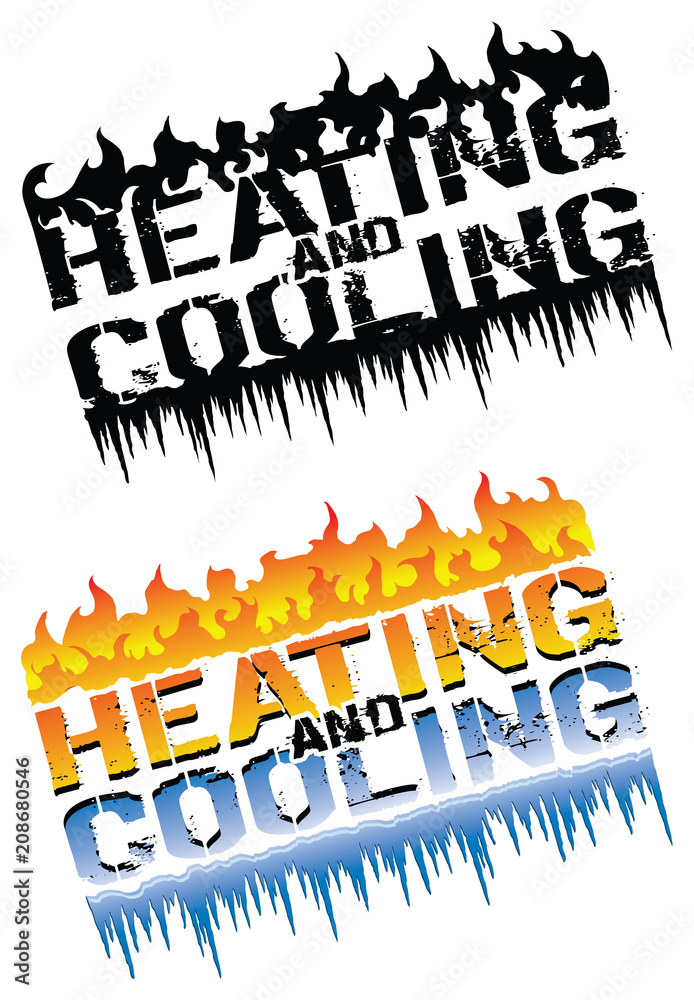 Heating and Cooling Emblems is an illustration that can be used for ...