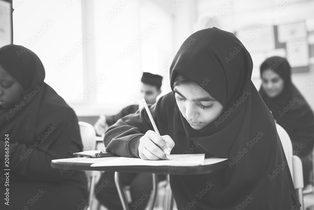 Muslim children studying in a classroom Stock Photo | Adobe Stock