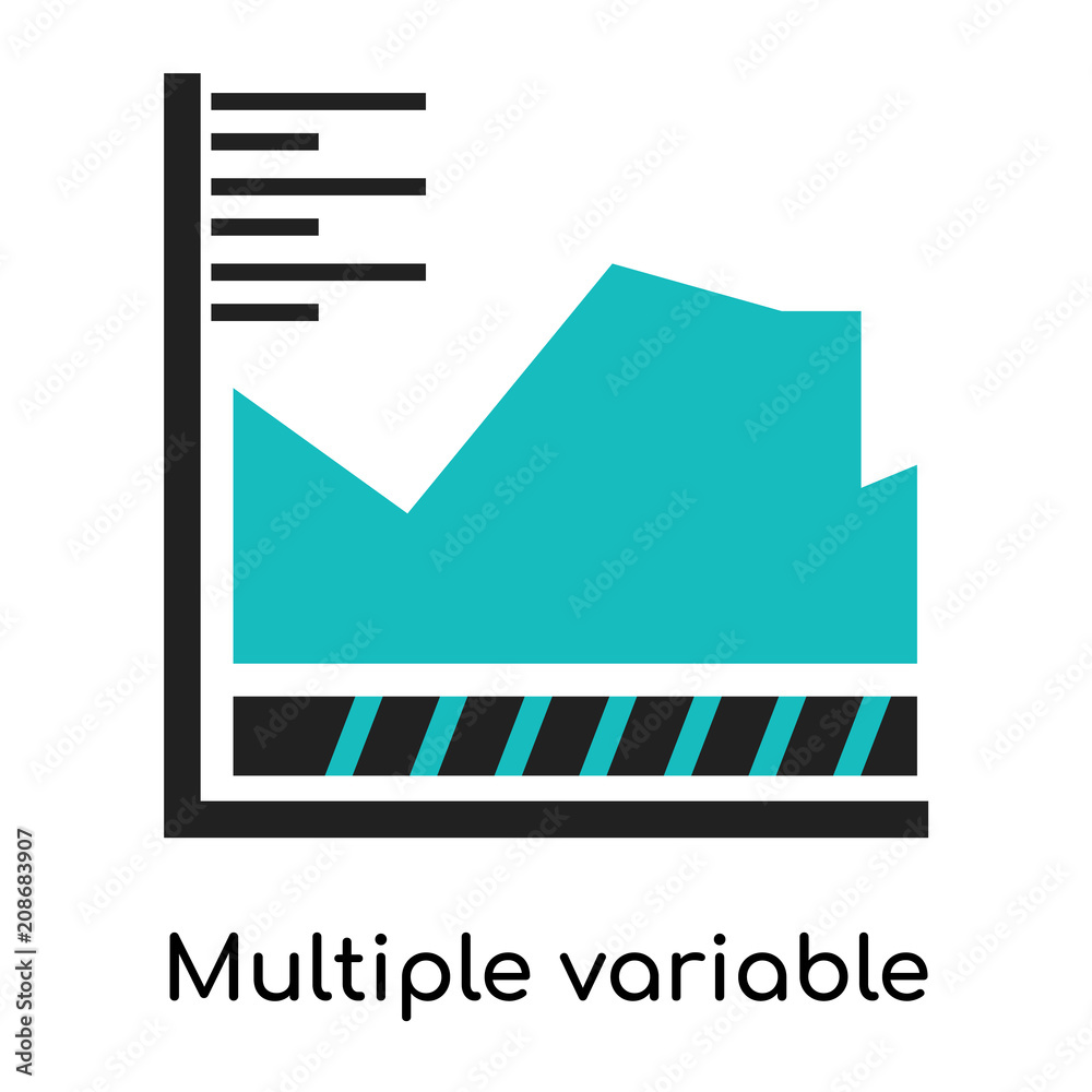 Multiple variable lines graphic icon vector sign and symbol isolated on white background ...