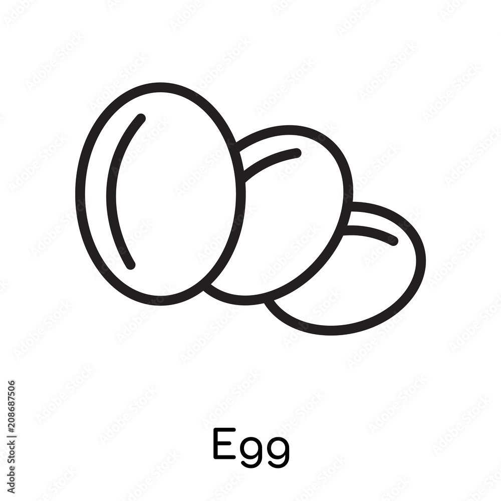 Egg icon vector sign and symbol isolated on white background, Egg logo ...