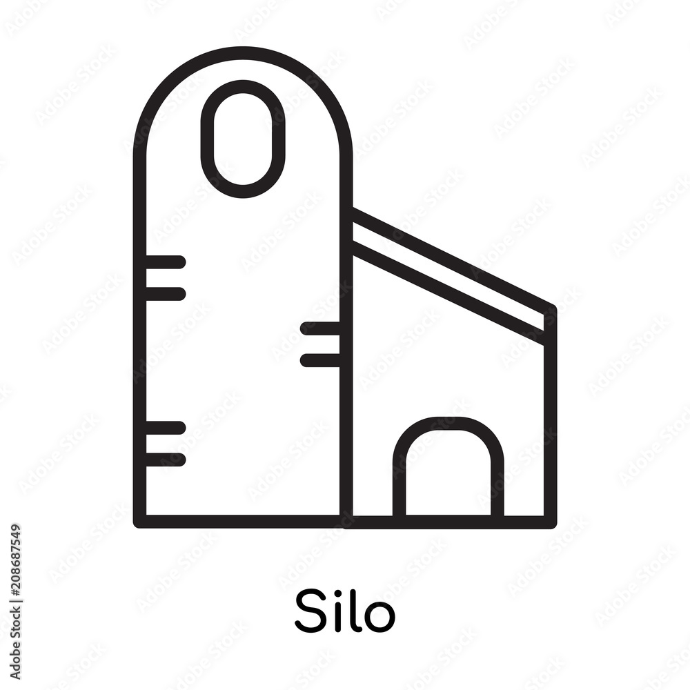 Silo icon vector sign and symbol isolated on white background, Silo ...