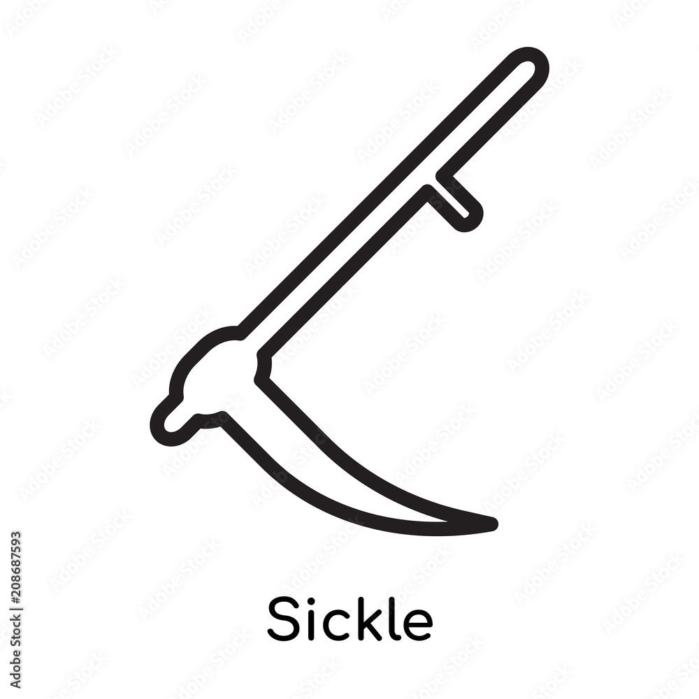 Sickle icon vector sign and symbol isolated on white background, Sickle ...