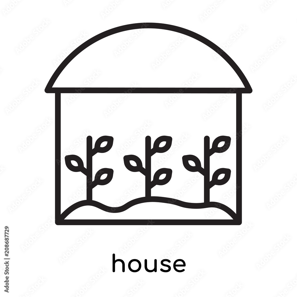 Greenhouse icon vector sign and symbol isolated on white background ...