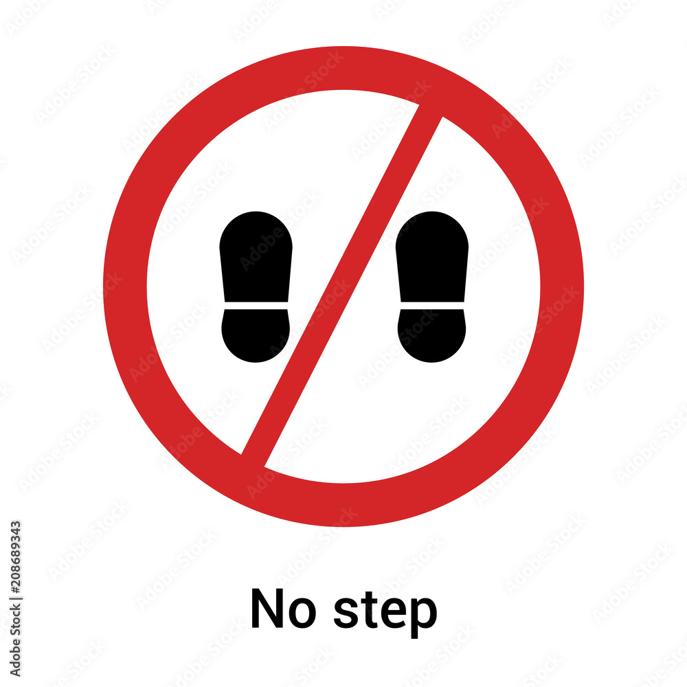 No step icon vector sign and symbol isolated on white background, No ...