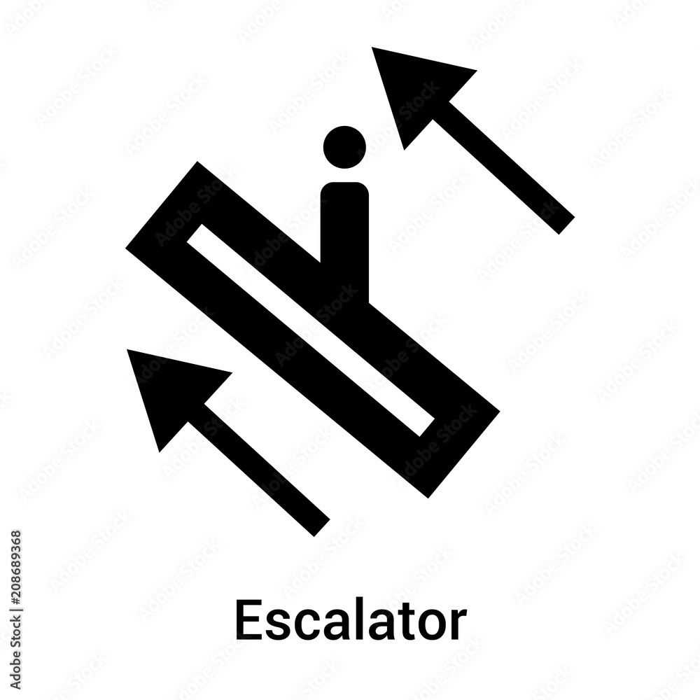 Escalator sign icon vector sign and symbol isolated on white background ...