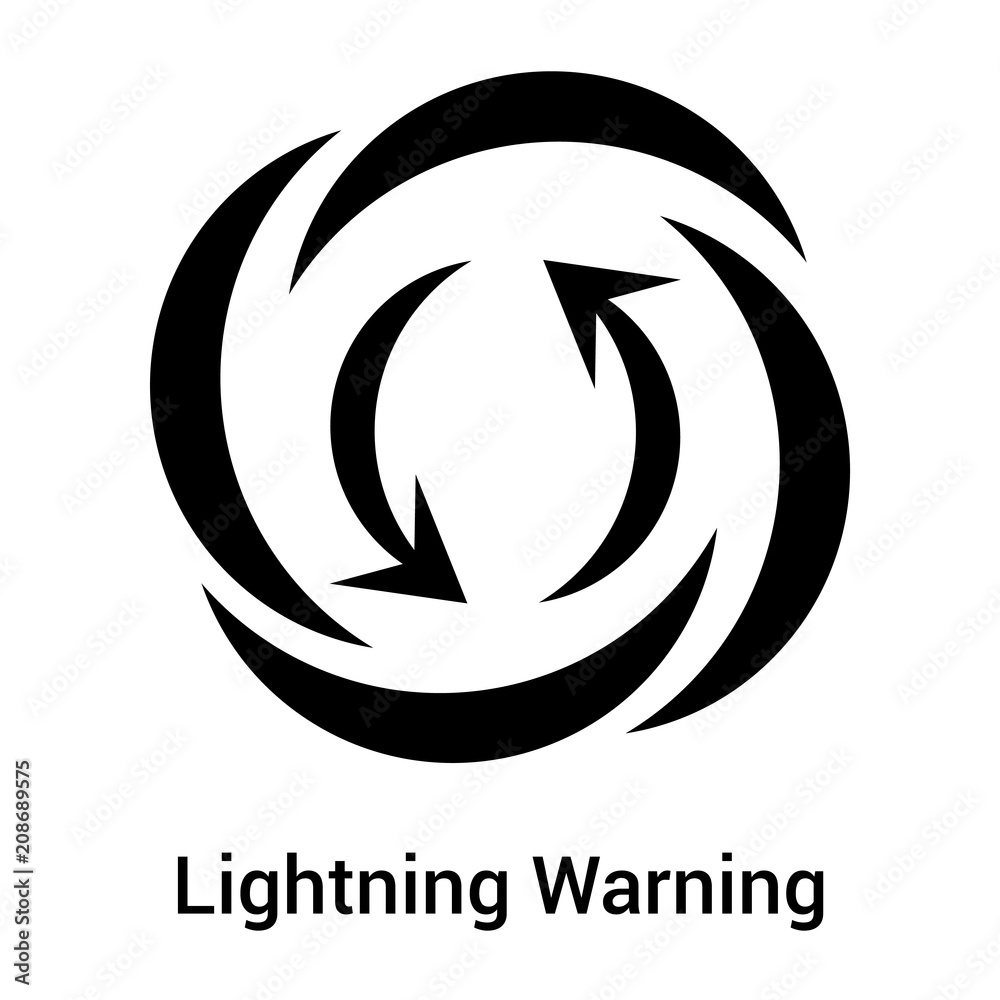 Lightning Warning icon vector sign and symbol isolated on white ...