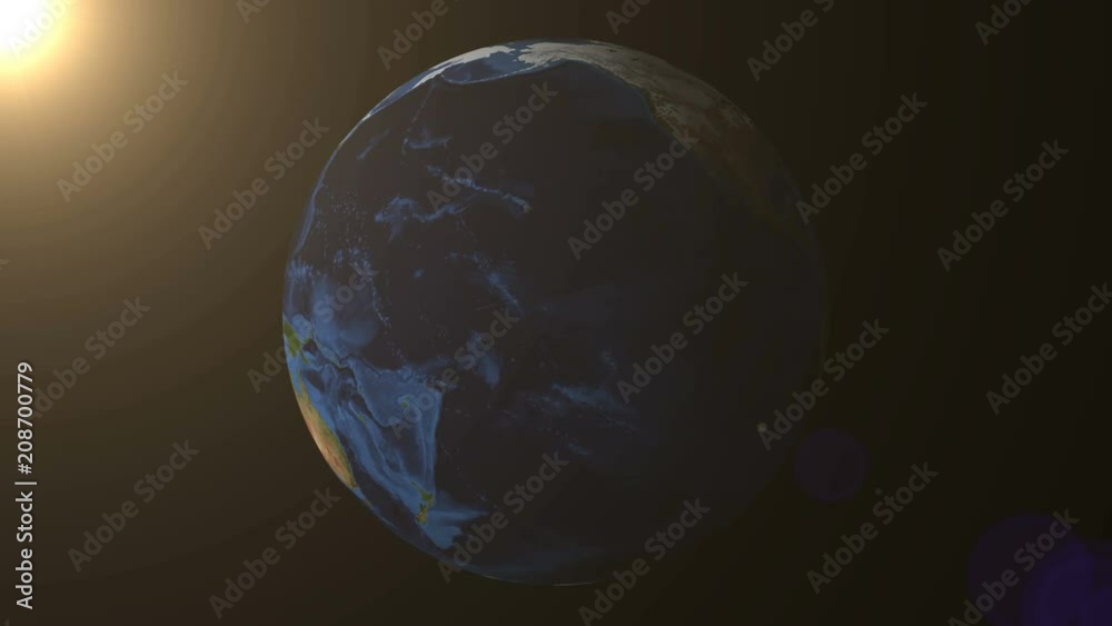 Earth rotating in seamless loop. Texture map courtesy of NASA. Stock ...