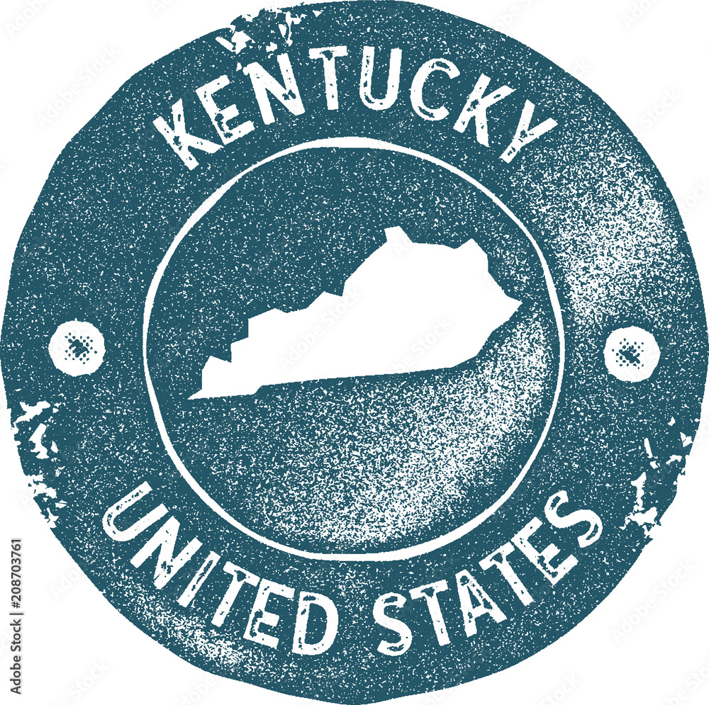Kentucky map vintage stamp. Retro style handmade label, badge or ...