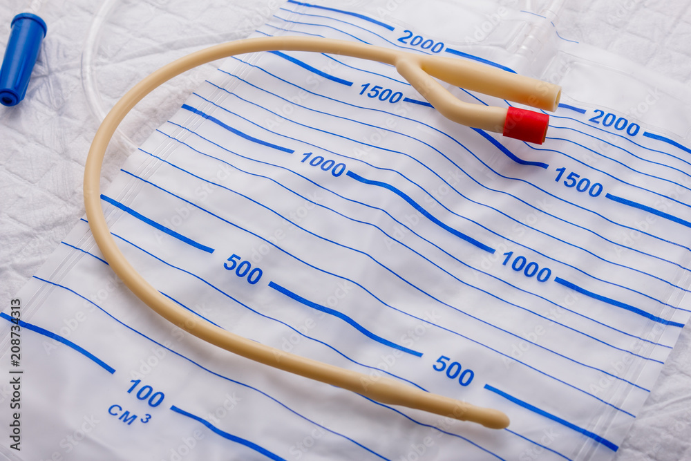 Urinary catheter on the package for urine Stock Photo | Adobe Stock