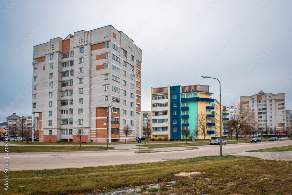 Residential buildings Multistoried living block of flats. Real estate ...
