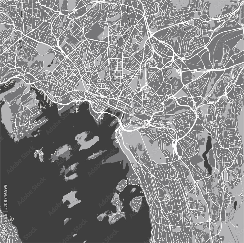 vector map of the city of Oslo, Norway Stock Vector | Adobe Stock