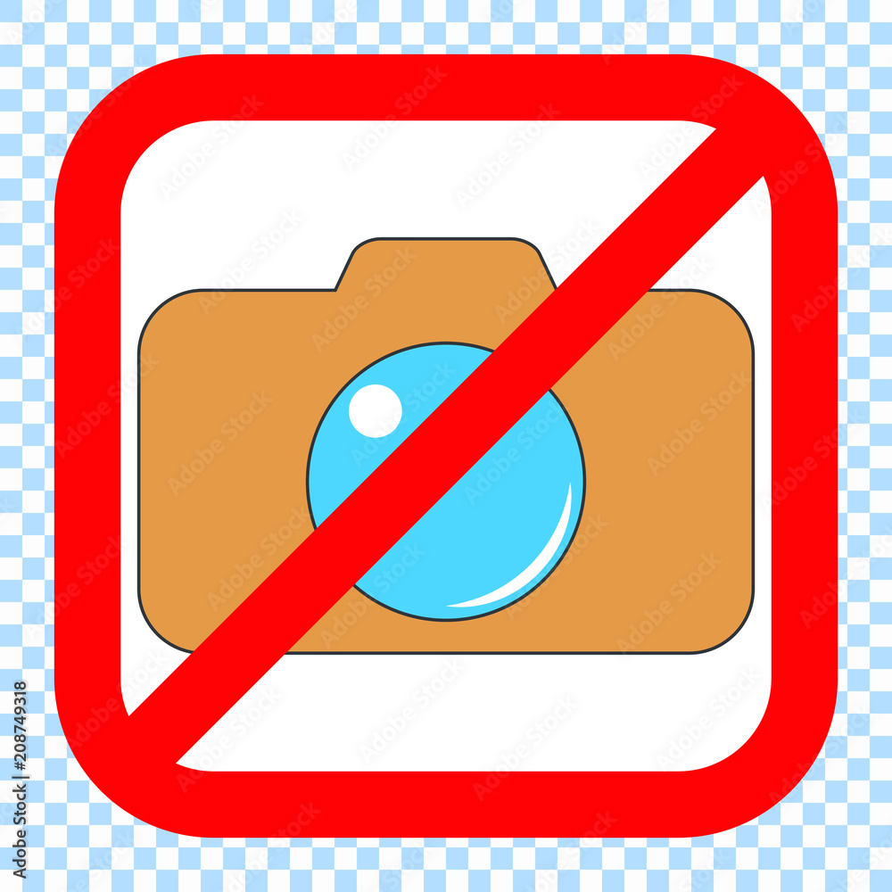 Vetor de Square prohibition no camera sign. No taking pictures, no ...
