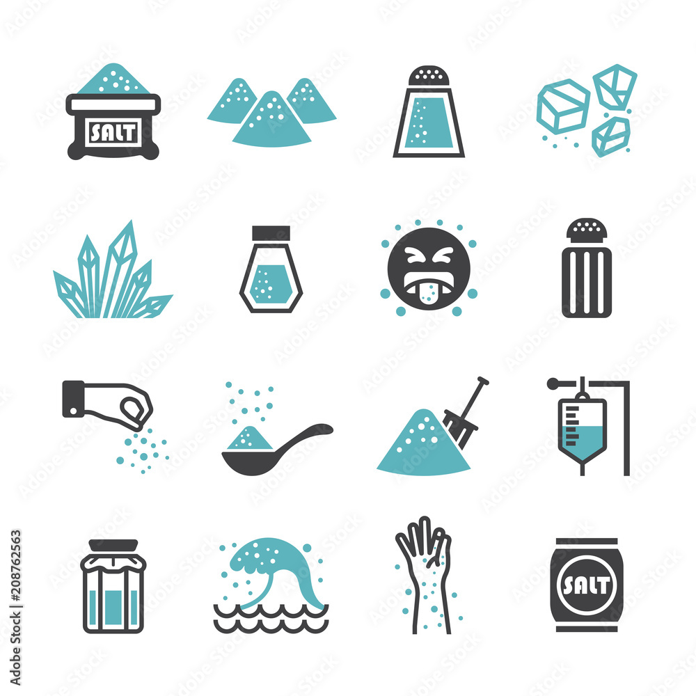 Salt icon set Stock Vector | Adobe Stock