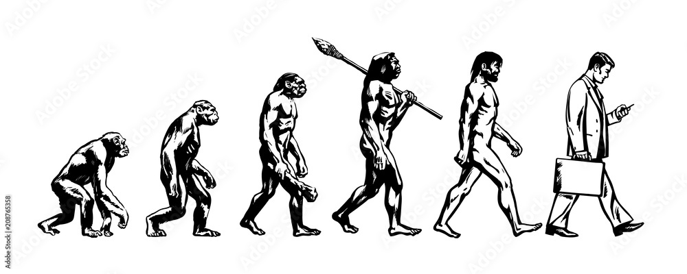 Theory of evolution of man Stock Vector | Adobe Stock