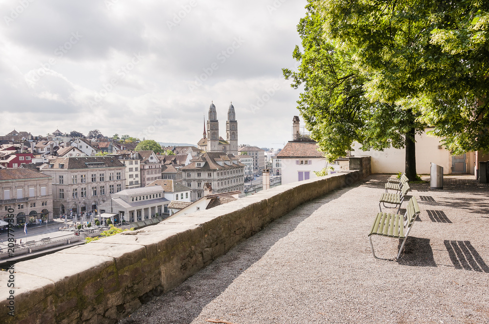 Foto Stock Zürich, Lindenhof, Stadt, Altstadt, Aussichtspunkt ...