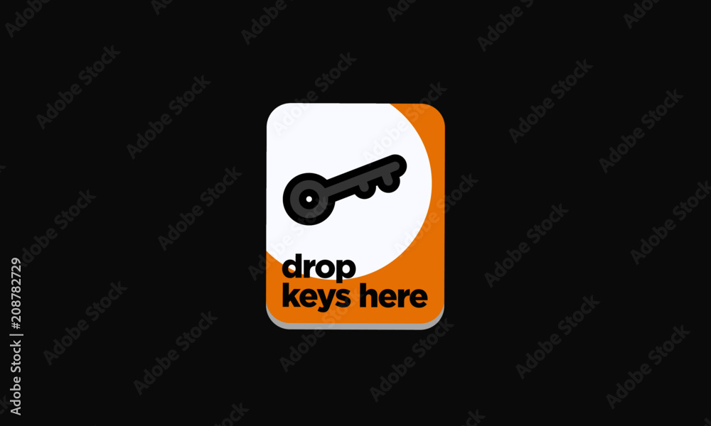 Please Drop Keys Here Sign for Hotel Reception Desk Stock Vector ...