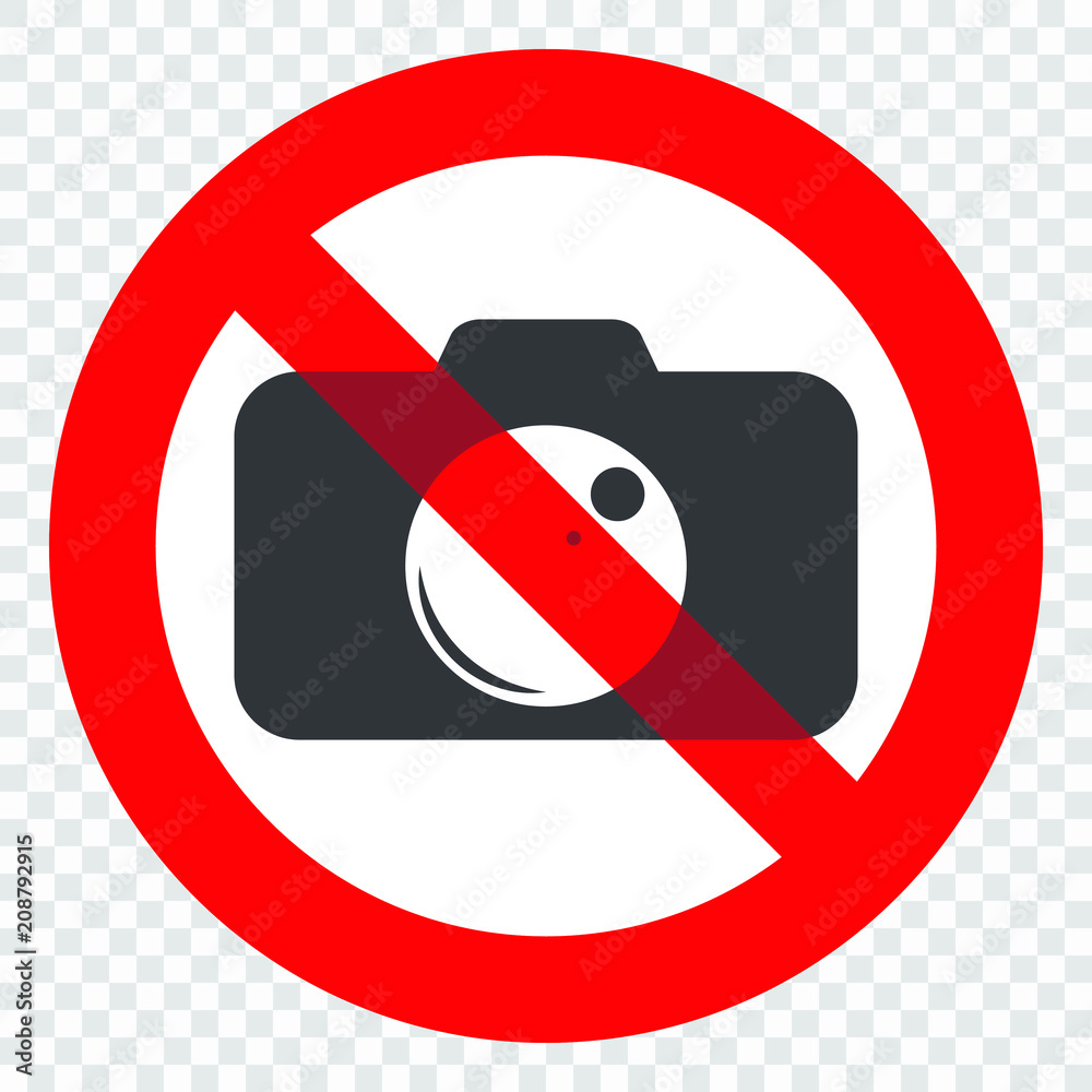 No cameras allowed sign, EPS10. Red prohibition no camera sign. No ...
