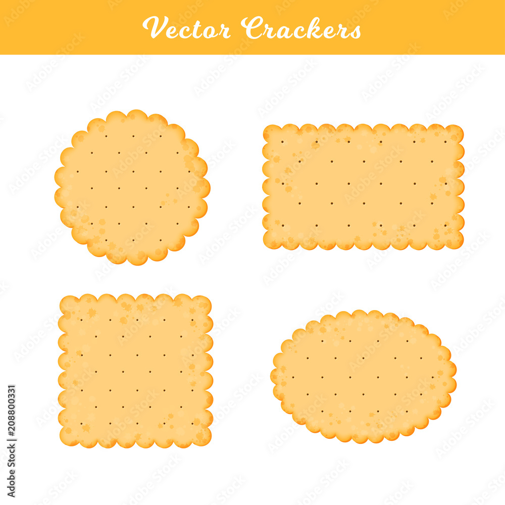 Vector Illustration. Set of health crackers. Isolated cookie Stock ...