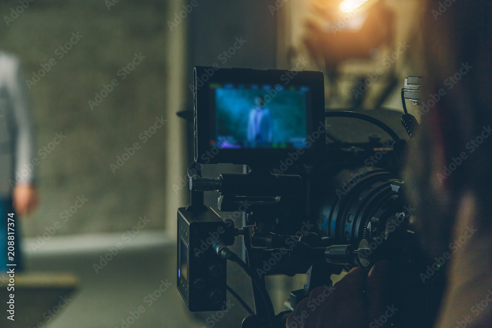 director and actor on the set of the film Stock Photo | Adobe Stock