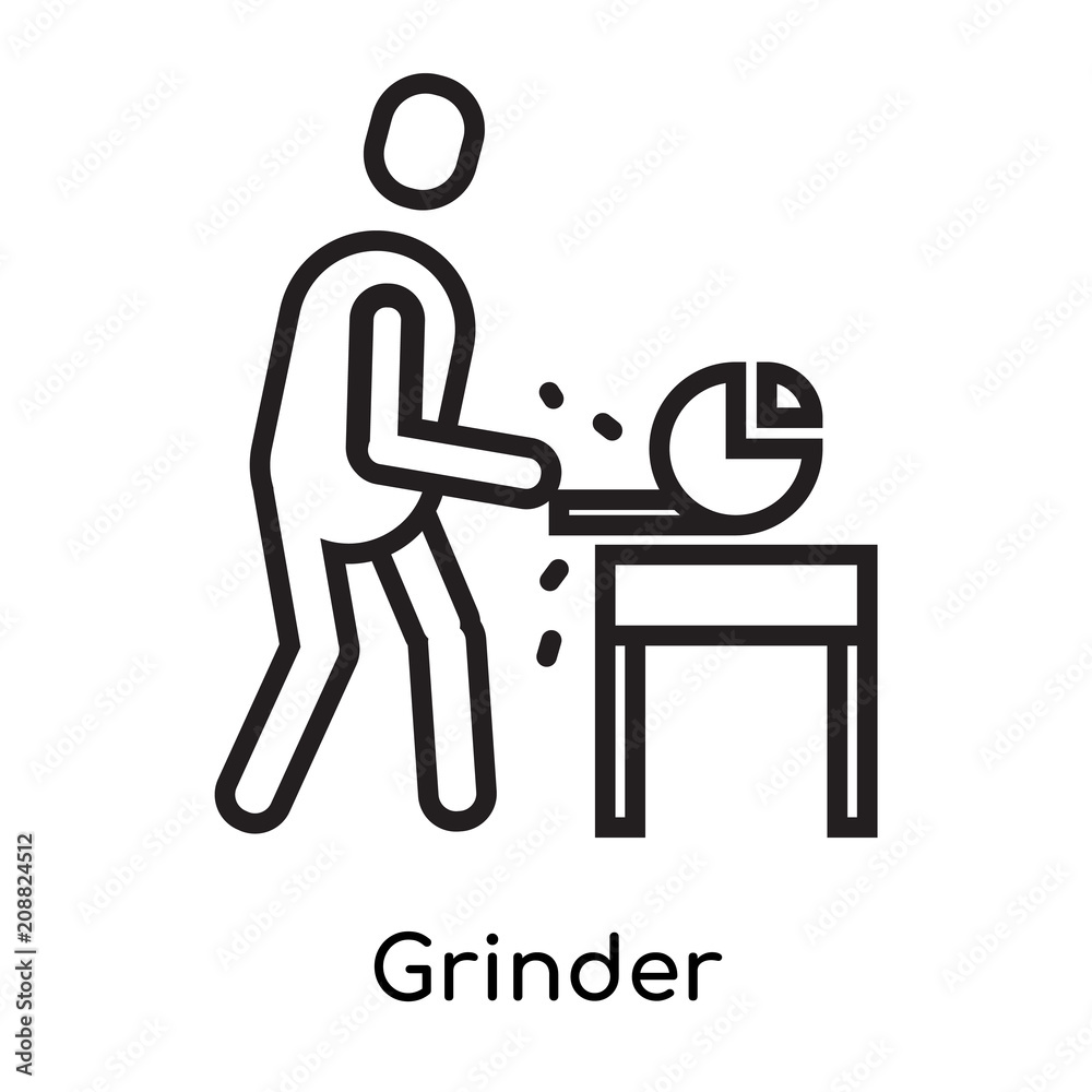 Grinder icon vector sign and symbol isolated on white background ...