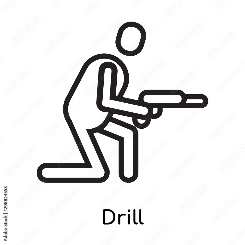 Drill icon vector sign and symbol isolated on white background, Drill ...