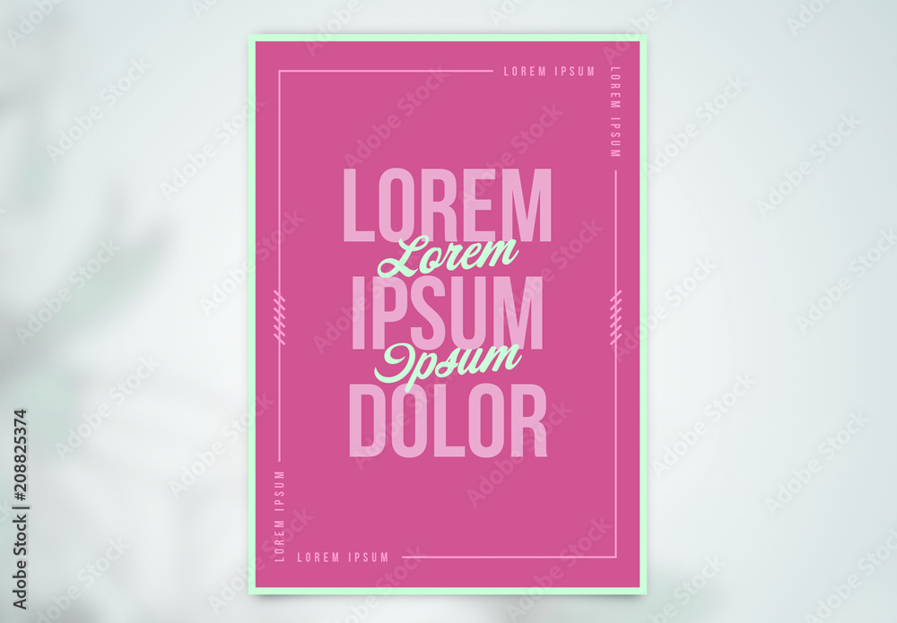 Red Poster Layout with Teal Accents Stock Template | Adobe Stock