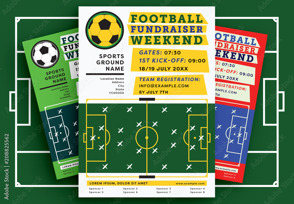Football/Soccer-Themed Event Poster Layout Set Stock Template | Adobe Stock