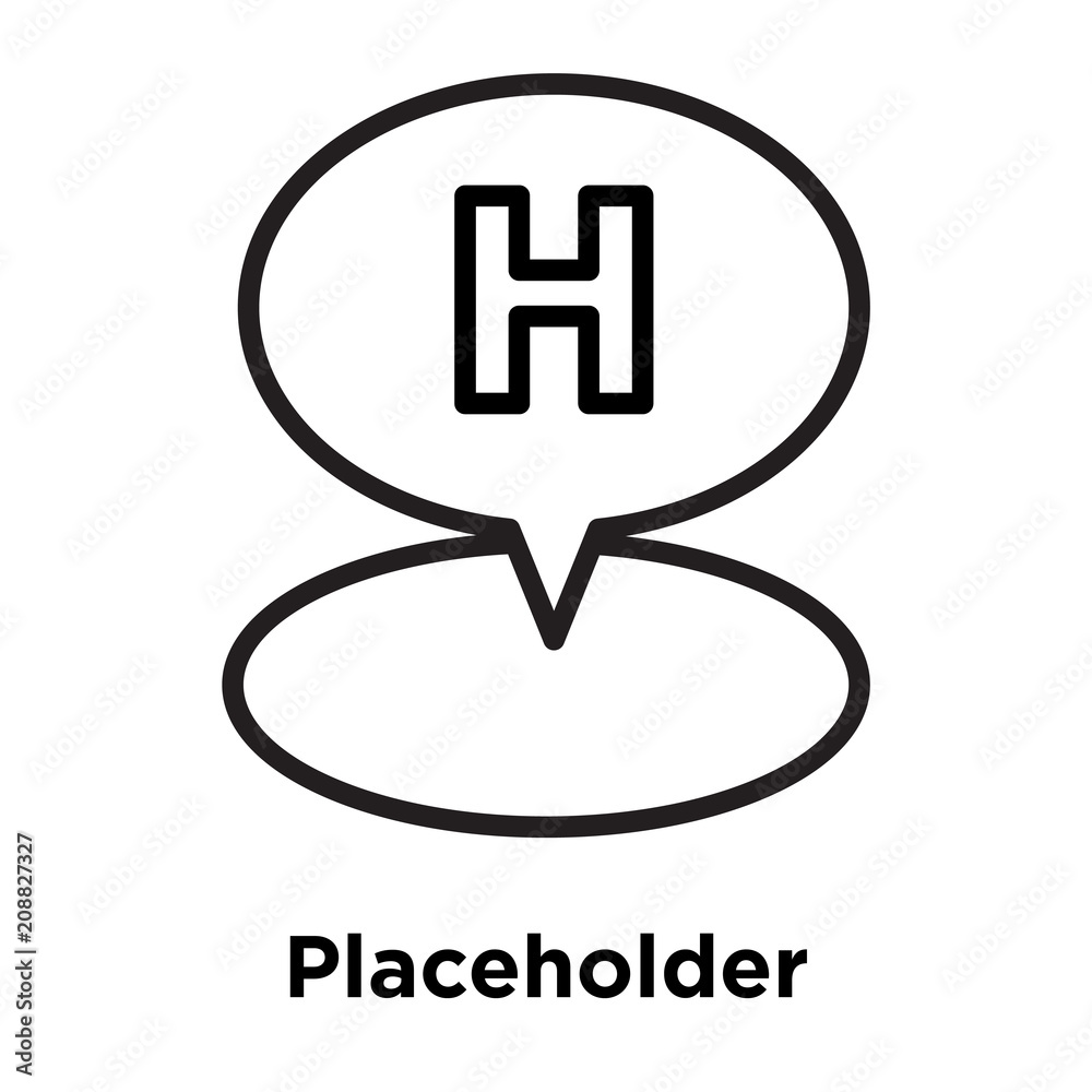 Placeholder icon vector sign and symbol isolated on white background ...