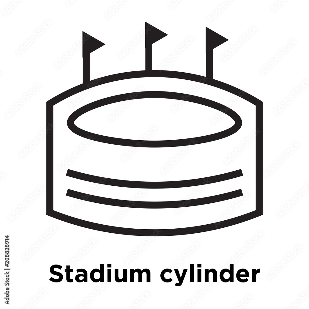 Stadium cylinder icon vector sign and symbol isolated on white ...