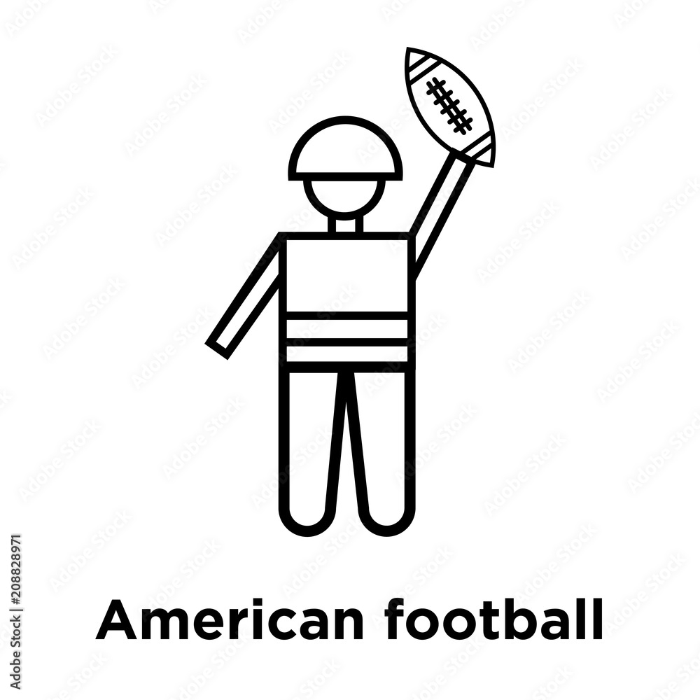 American football player playing throwing the ball in his hand icon ...