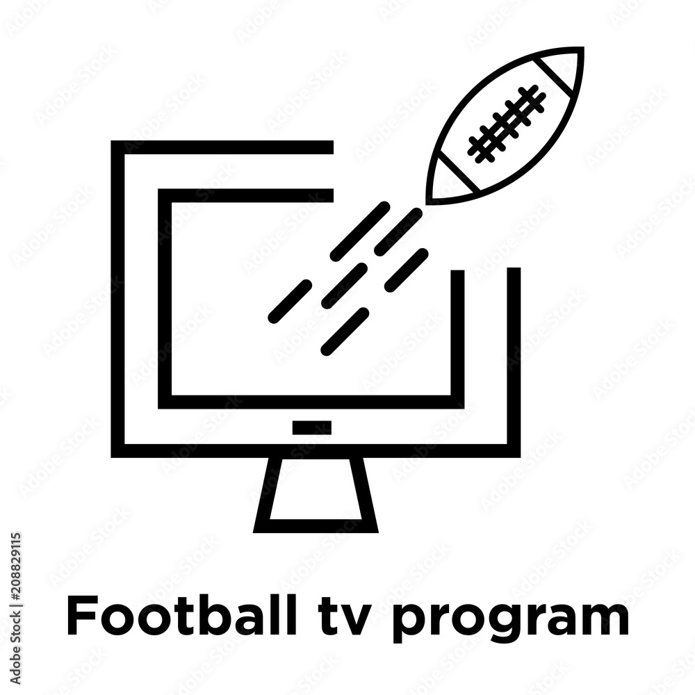 Football tv program icon vector sign and symbol isolated on white ...