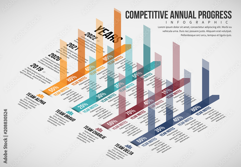 Annual Progress Bar Infographic Stock Template | Adobe Stock