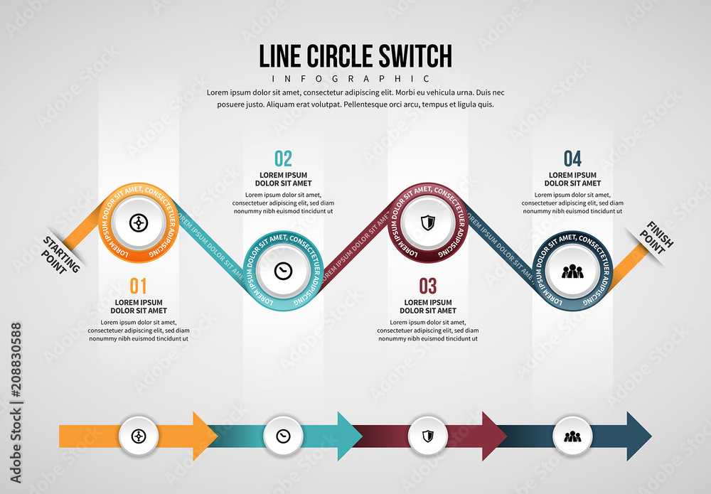 Line Circle Switch Infographic Stock Template | Adobe Stock