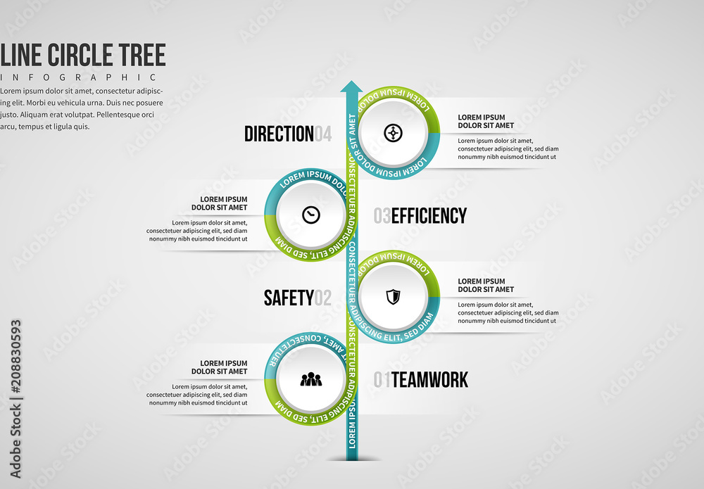Circle Tree Arrow Infographic Stock Template | Adobe Stock