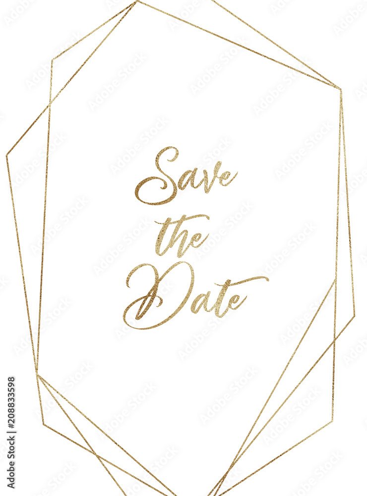 Gold textured geometric frame. Abstract gold polygonal geometric frame ...