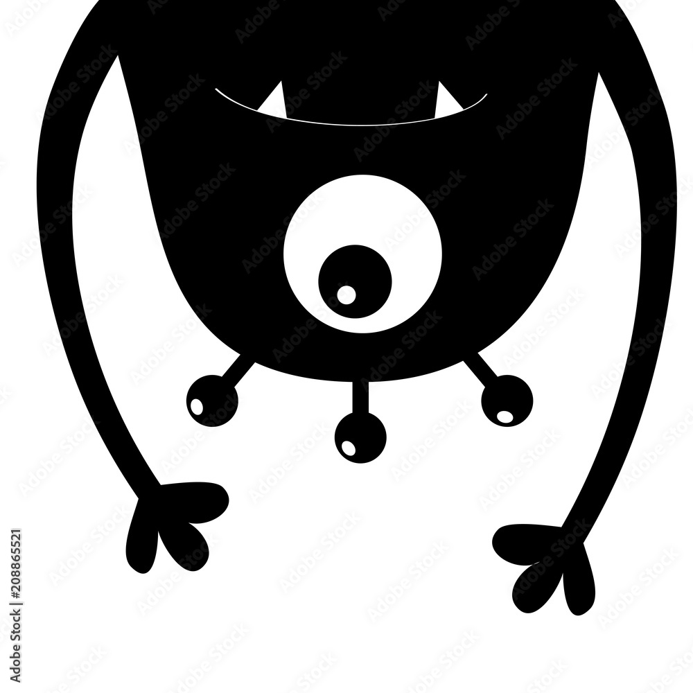 Monster Face Silhouette