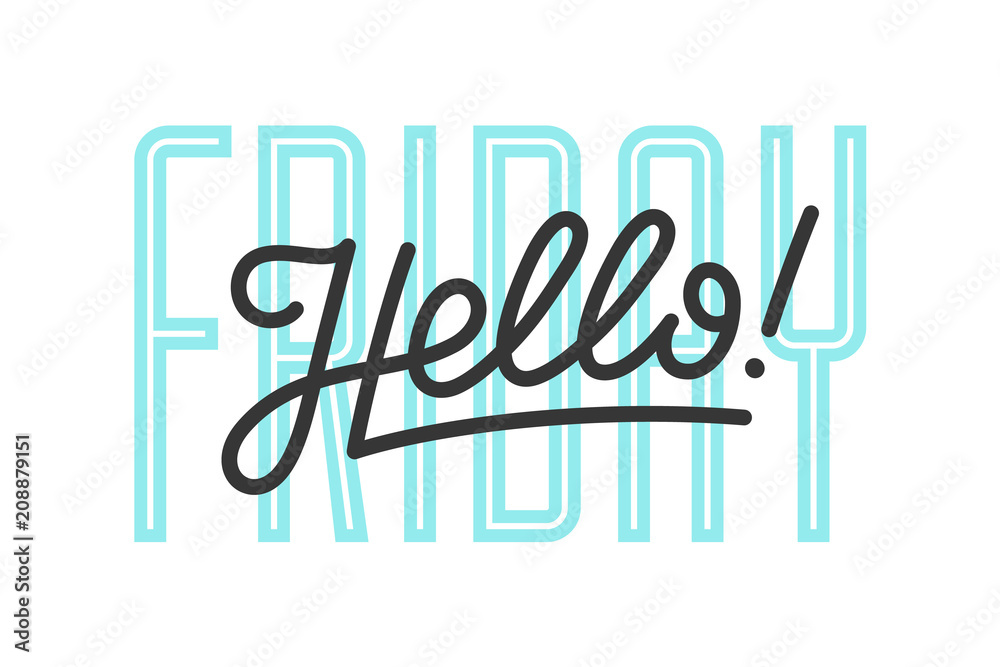 Hello. Lettering for banner, poster and sticker concept with text Hello ...
