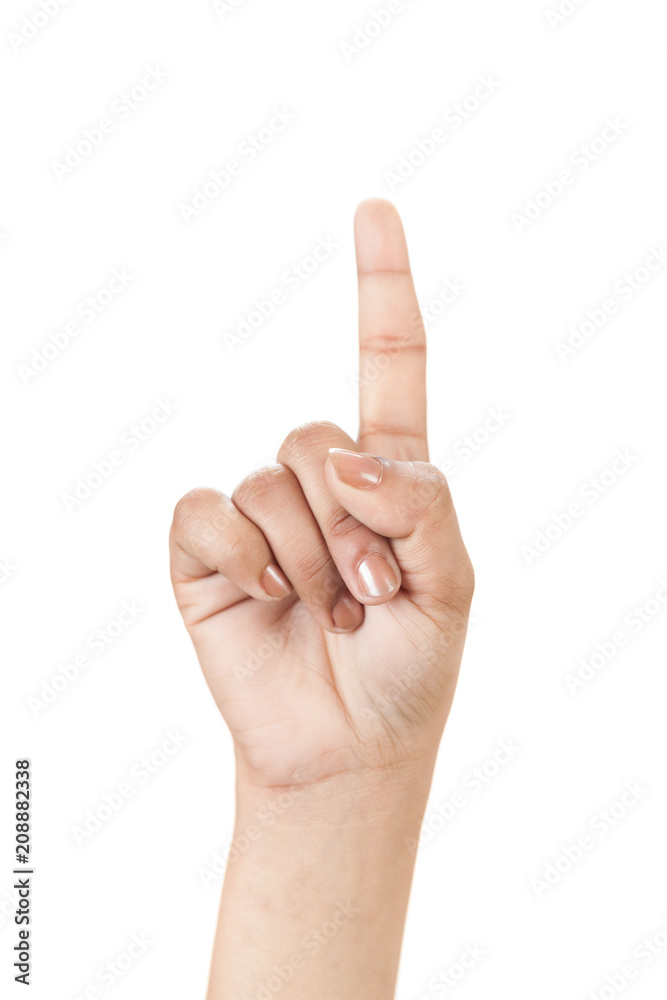 Right hand shown as number One from front isolated on white background ...