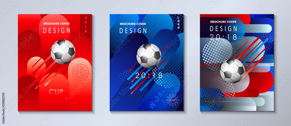 Soccer world international competition abstract brochure covers ...