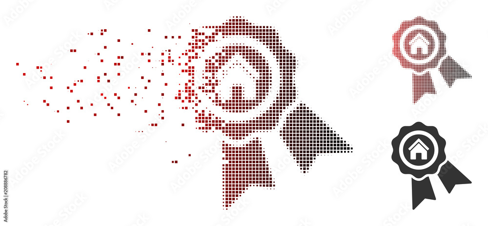 Vector realty award icon in sparkle, dotted halftone and undamaged ...