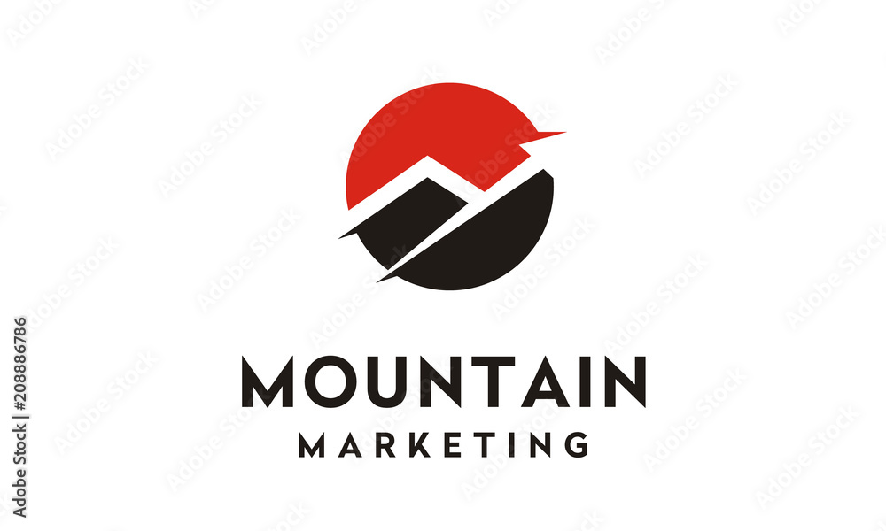 Mountain with Arrow and Statistic Diagram Chart for Marketing Growth ...