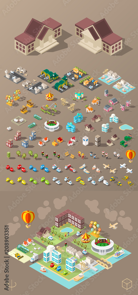 Build Your Own City . Set of Isolated Minimal City Vector Elements on ...