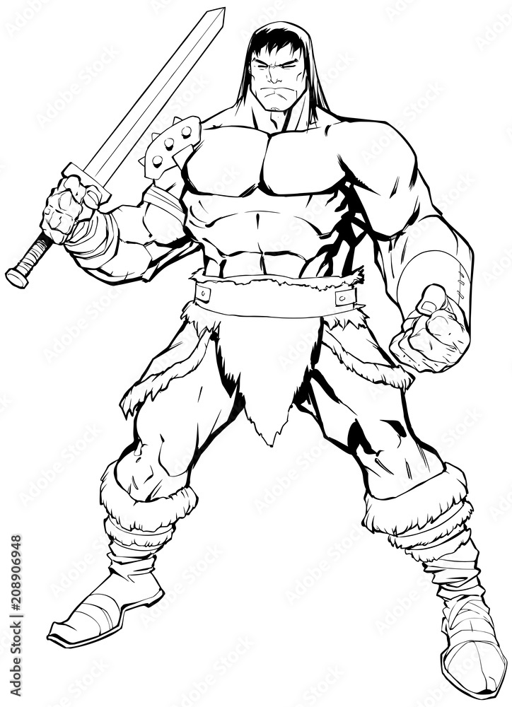 Barbarian Warrior Drawing